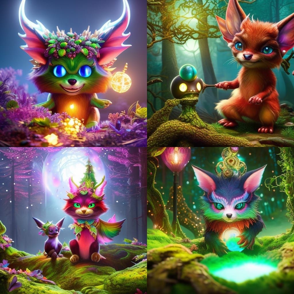 Happy Forest Gremlins - AI Generated Artwork - NightCafe Creator