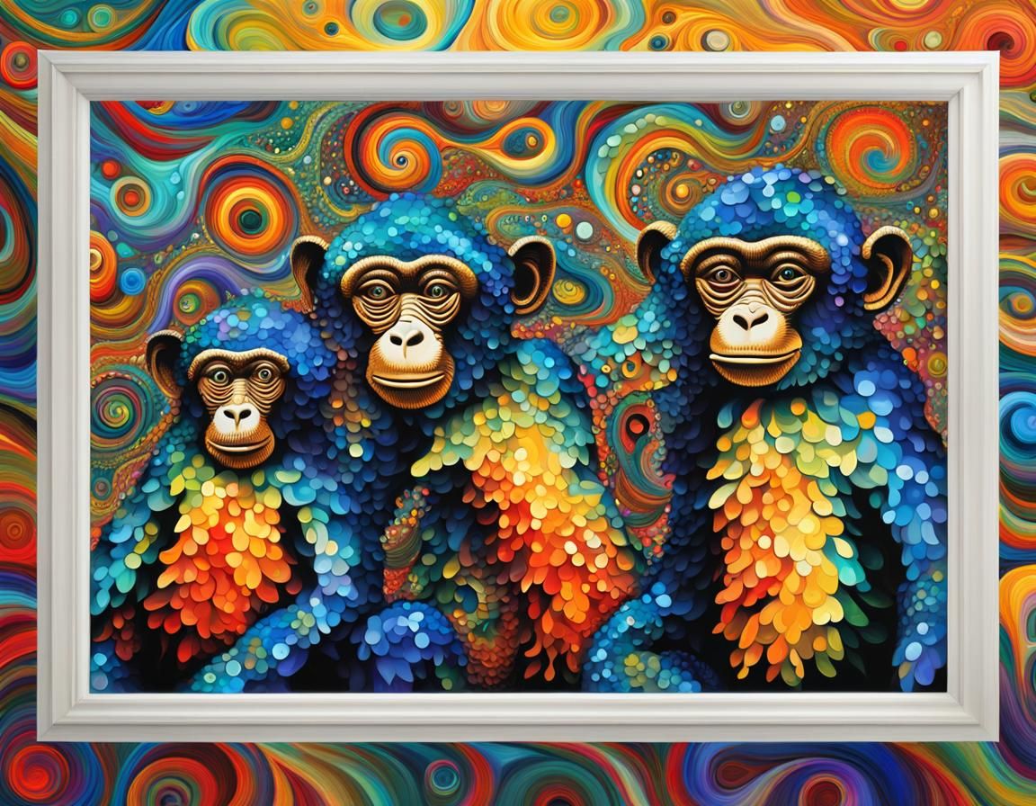 Funky Disco Monkeys. #3 - AI Generated Artwork - NightCafe Creator