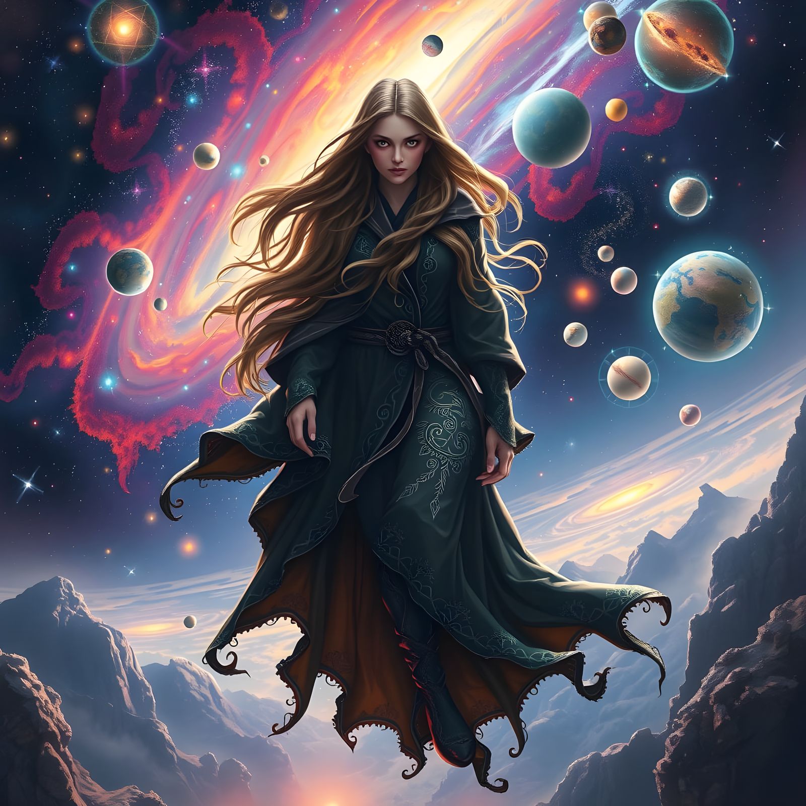 Ethereal Cosmic Explorer Embarks on Multiverse Ody... - AI Art