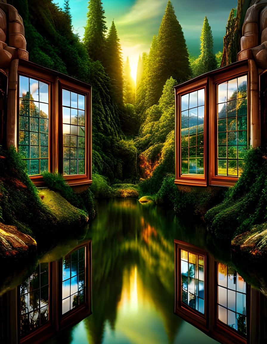 Reflecting windows - AI Generated Artwork - NightCafe Creator