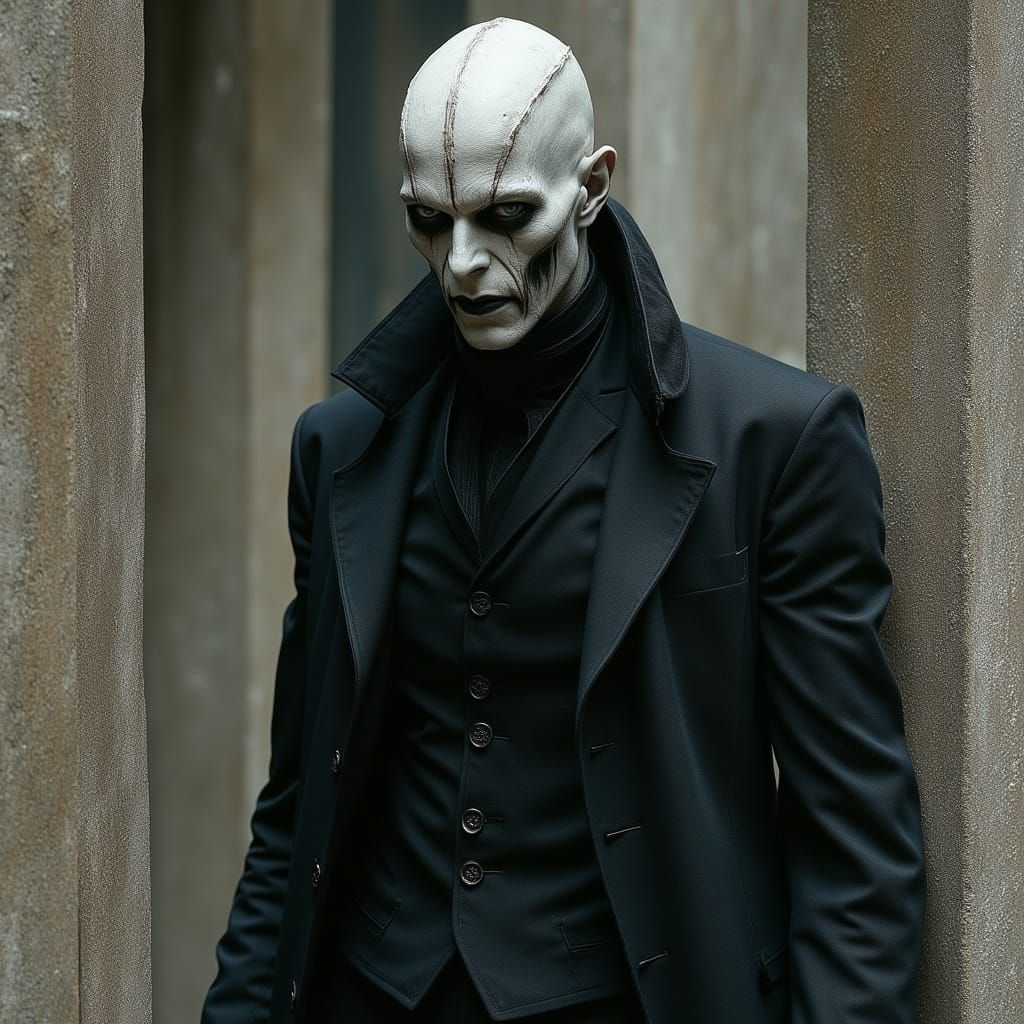 Hauntingly Gaunt Figure in Charcoal Drawing - AI Art