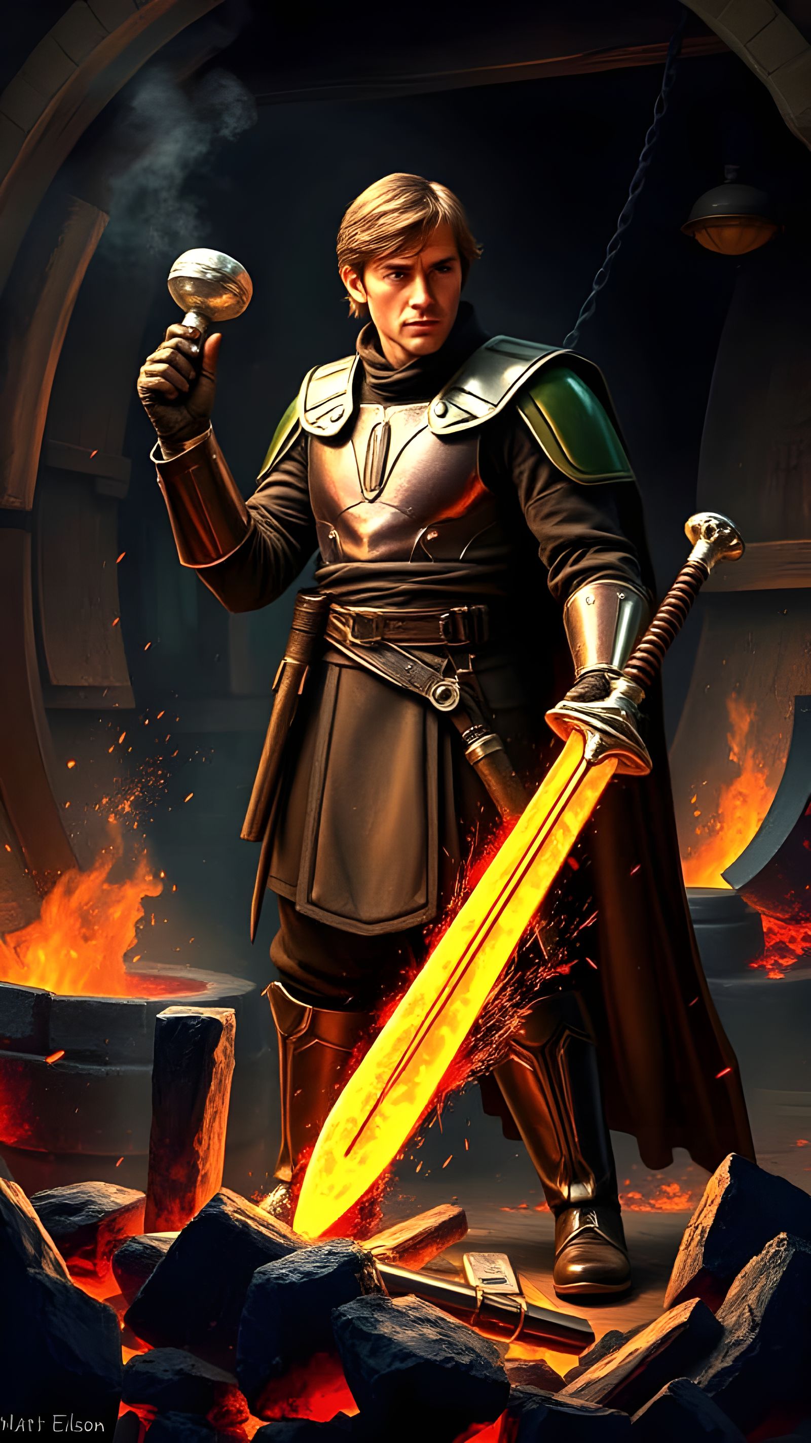 “Anakin was not impressed with the first Fire Force Saber.”