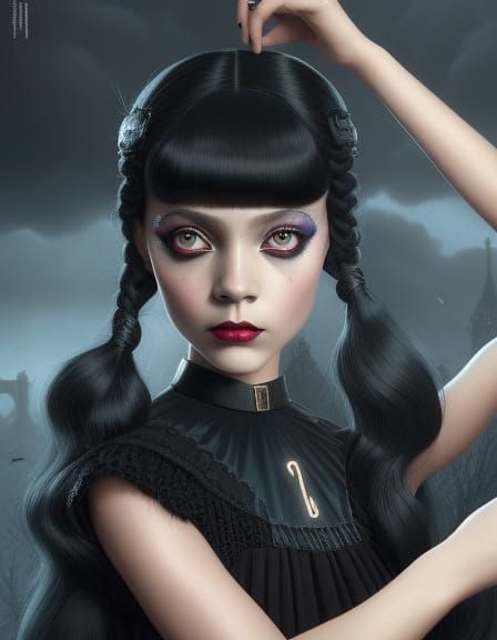 Wednesday Addams Fan Art - AI Generated Artwork - NightCafe Creator