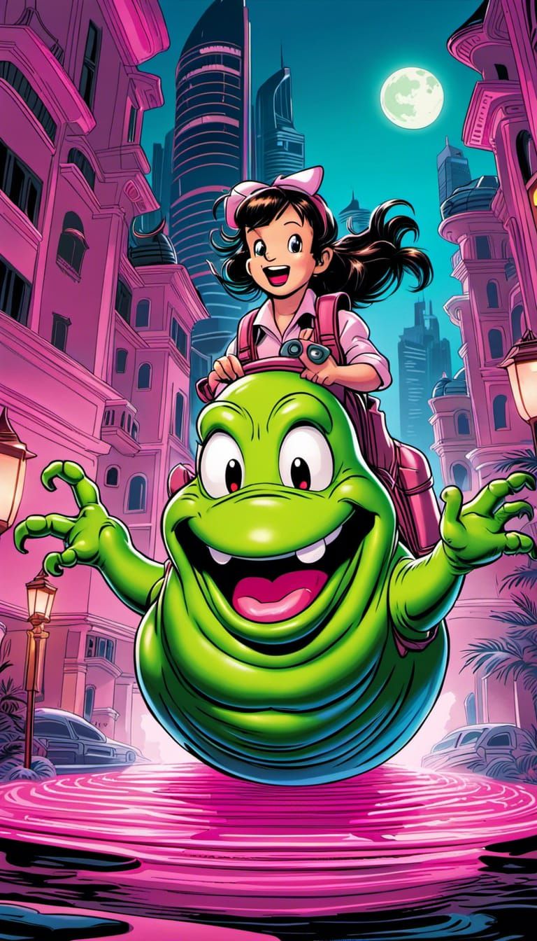 slimer from ghostbuster - AI Generated Artwork - NightCafe Creator