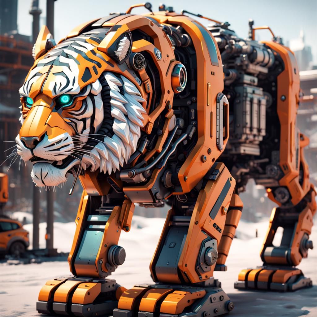Tiger Mech - AI Generated Artwork - NightCafe Creator