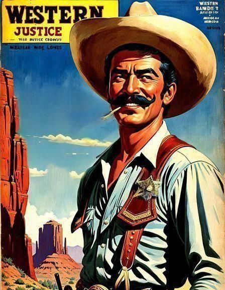 Western Justice Pulp magazine - AI Generated Artwork - NightCafe Creator