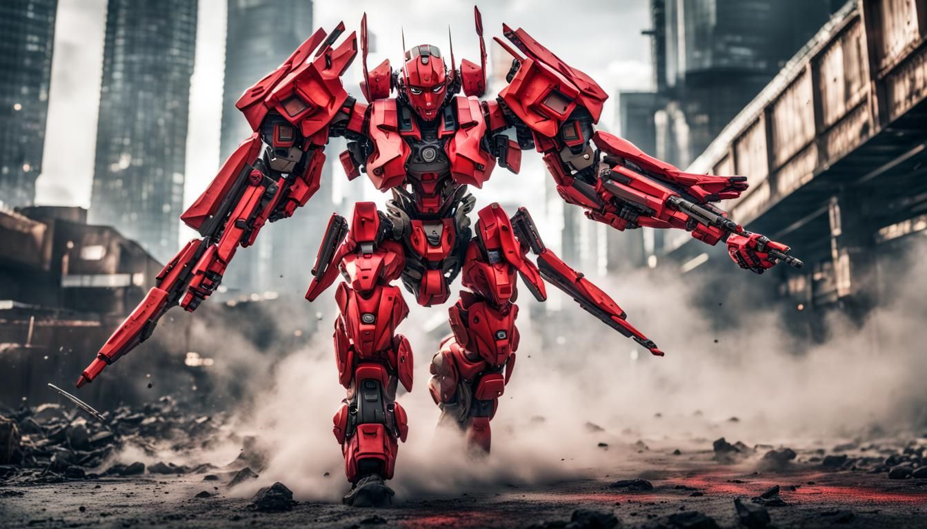 Red Mecha - AI Generated Artwork - NightCafe Creator