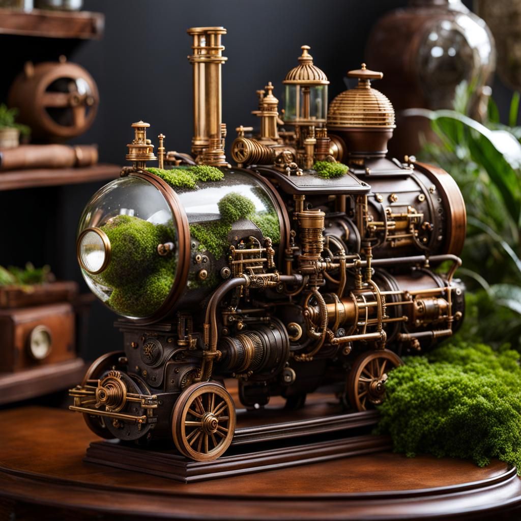 Train moss terrarium - AI Generated Artwork - NightCafe Creator