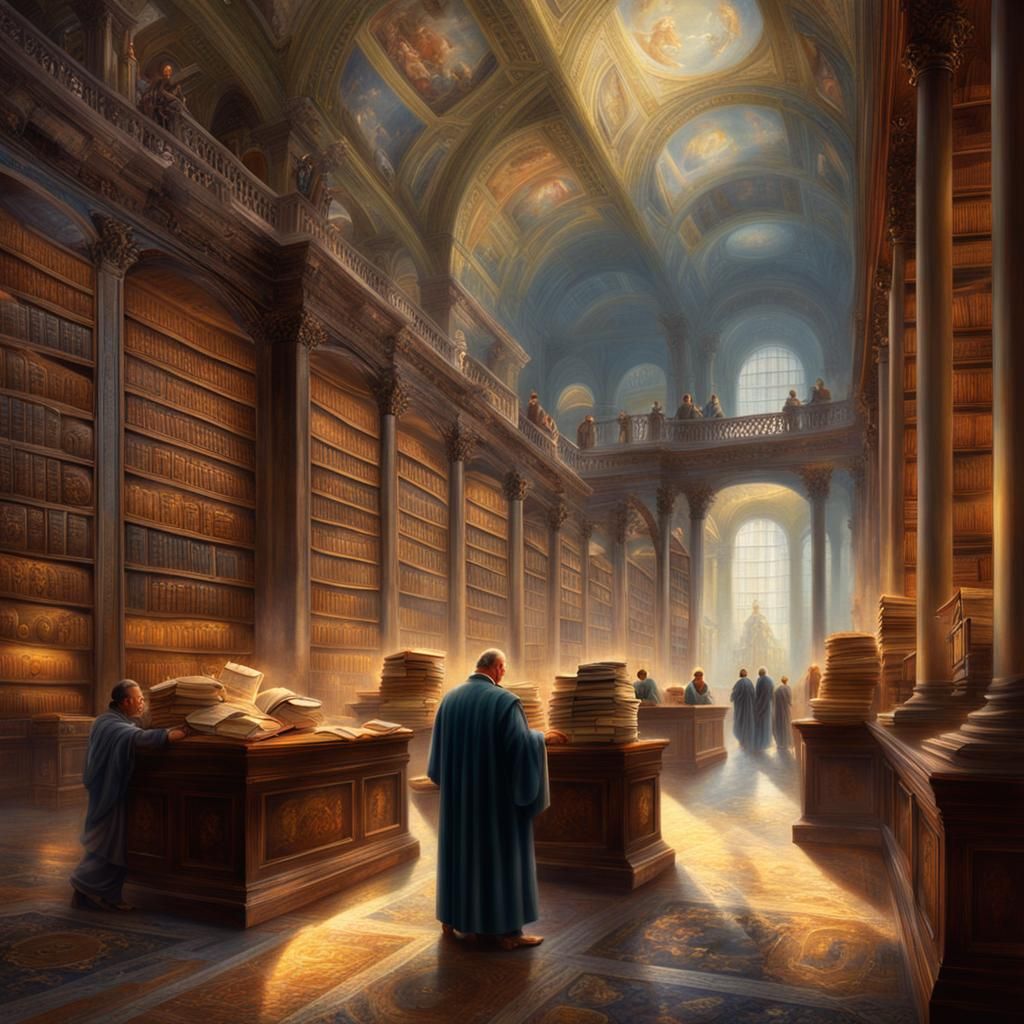 Vatican`s library - AI Generated Artwork - NightCafe Creator