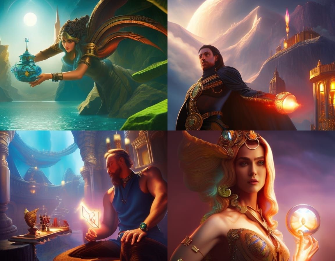 Fantasy realism, ultra-realism, ultra-realistic, wizard Merlin the ...