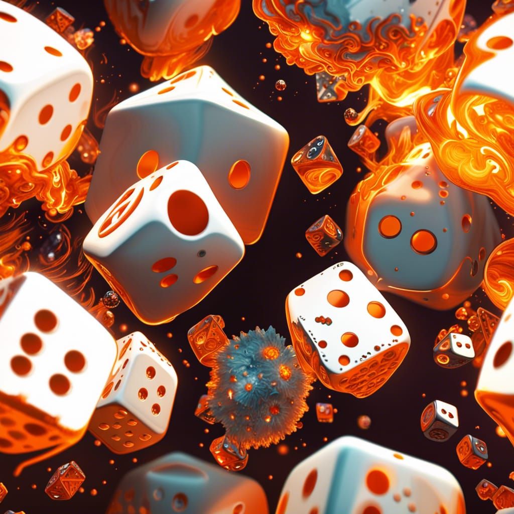 exploding dice - AI Generated Artwork - NightCafe Creator