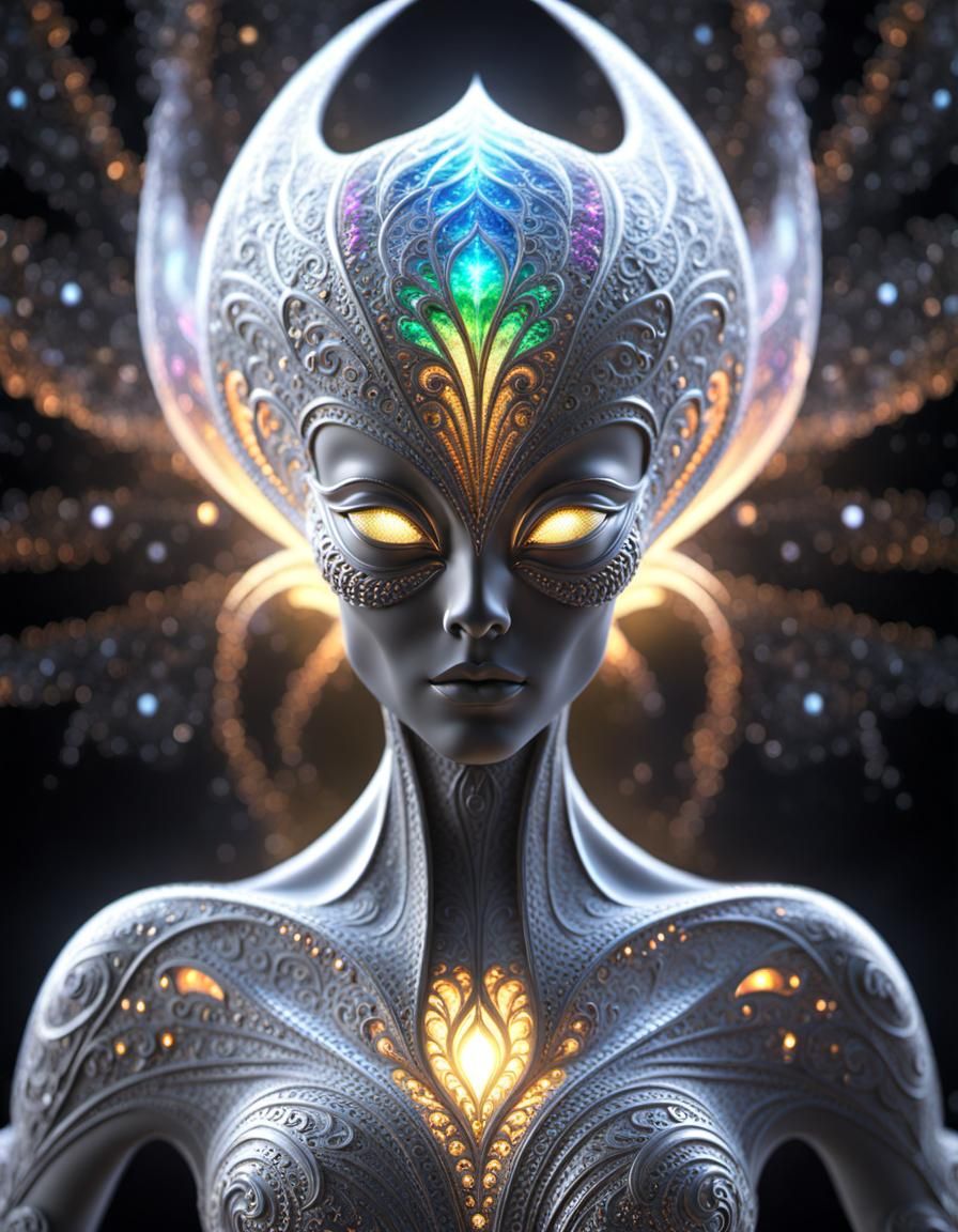 Luminous alien - AI Generated Artwork - NightCafe Creator
