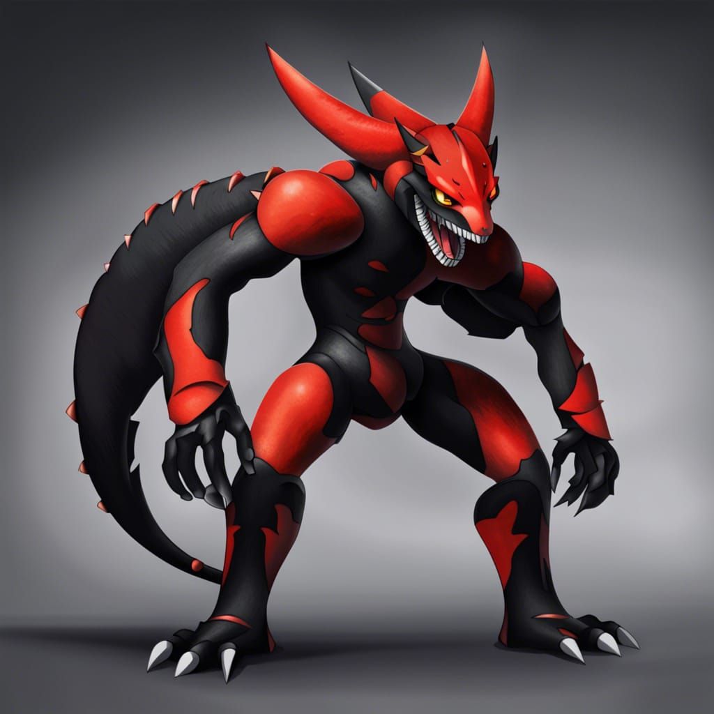 A red and black Greymon from Digimon - AI Generated Artwork - NightCafe ...