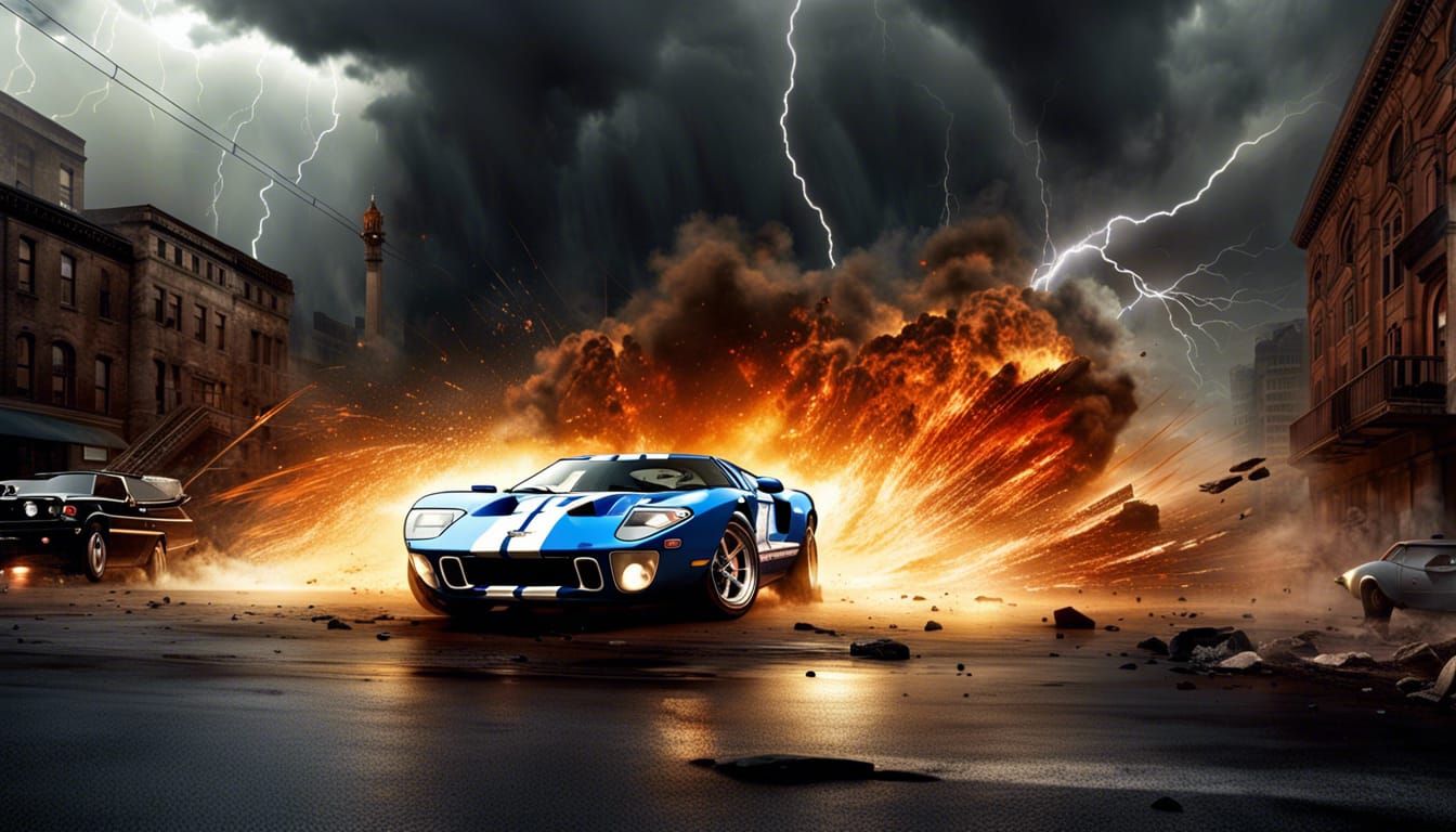 Ford GT 40 exploded - AI Generated Artwork - NightCafe Creator