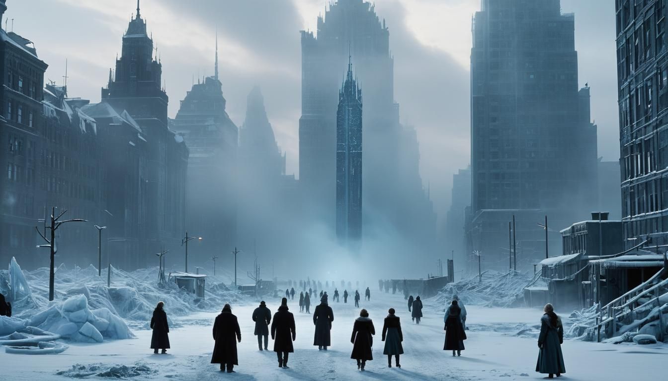 Winter and snow, everything is frozen people are frozen it's winter ...