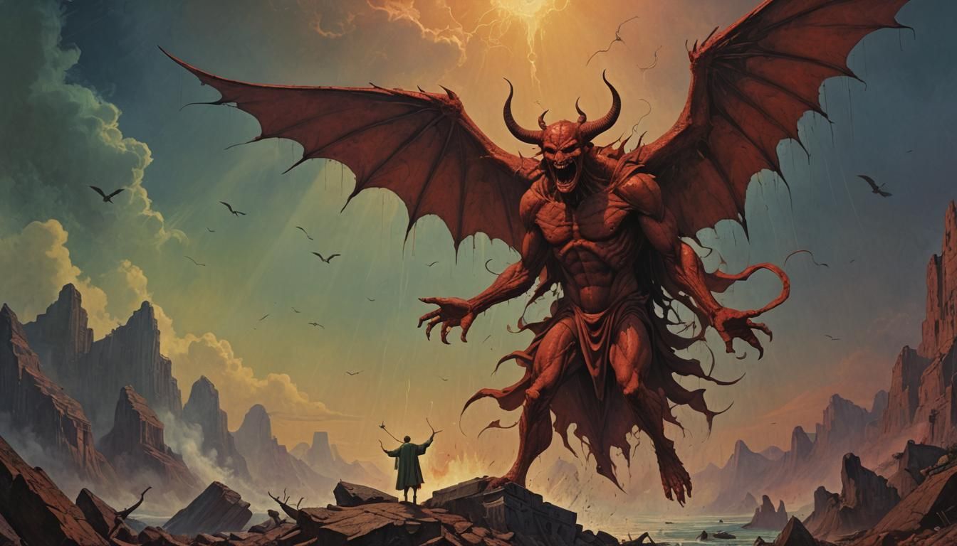 ( Satan laughing, spreads his wings:1.3) / epic 1960s anti-war action ...