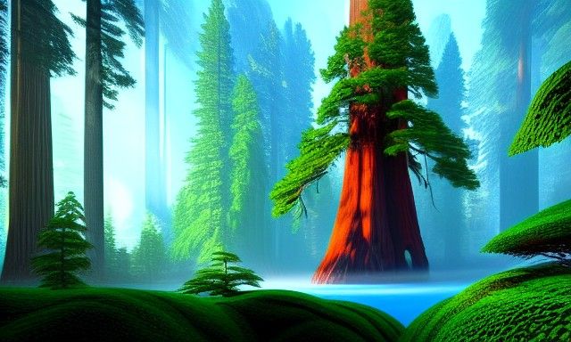 Redwood Forest - AI Generated Artwork - NightCafe Creator