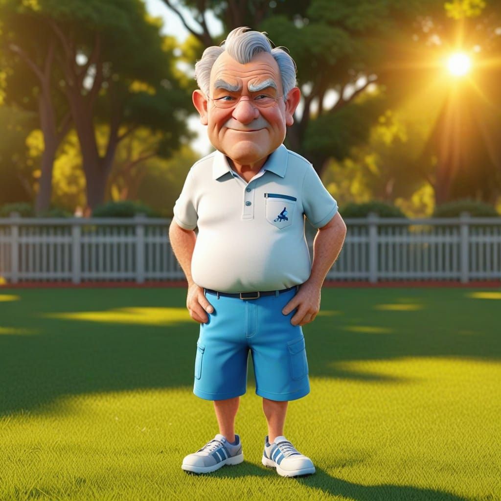 Wrinkly Gentleman Exudes Confidence in Sports Gear - AI Art