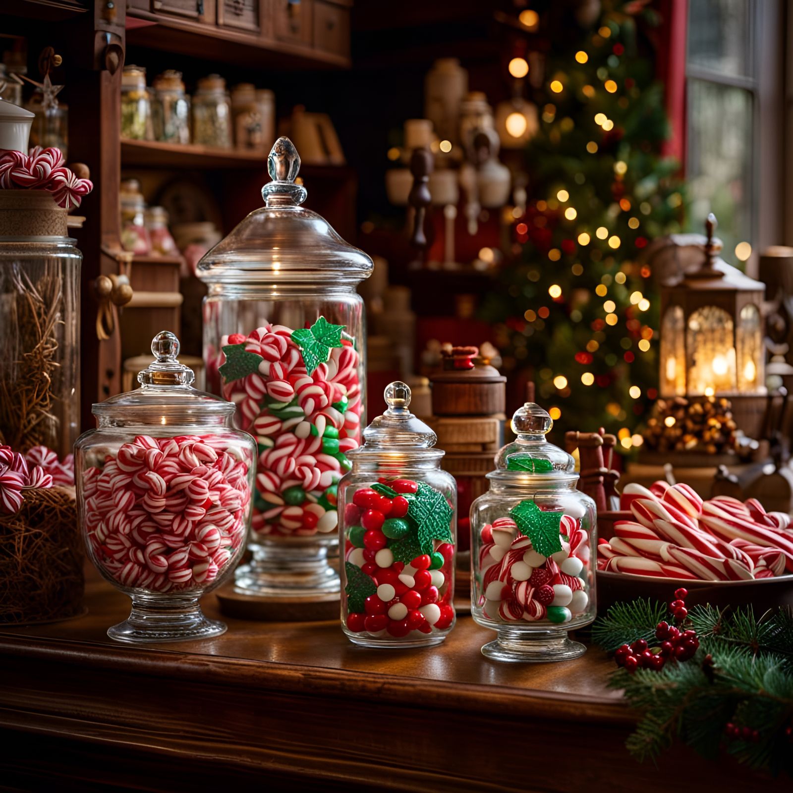 A cozy candy shop at Christmas time 🎄 - AI Generated Artwork ...