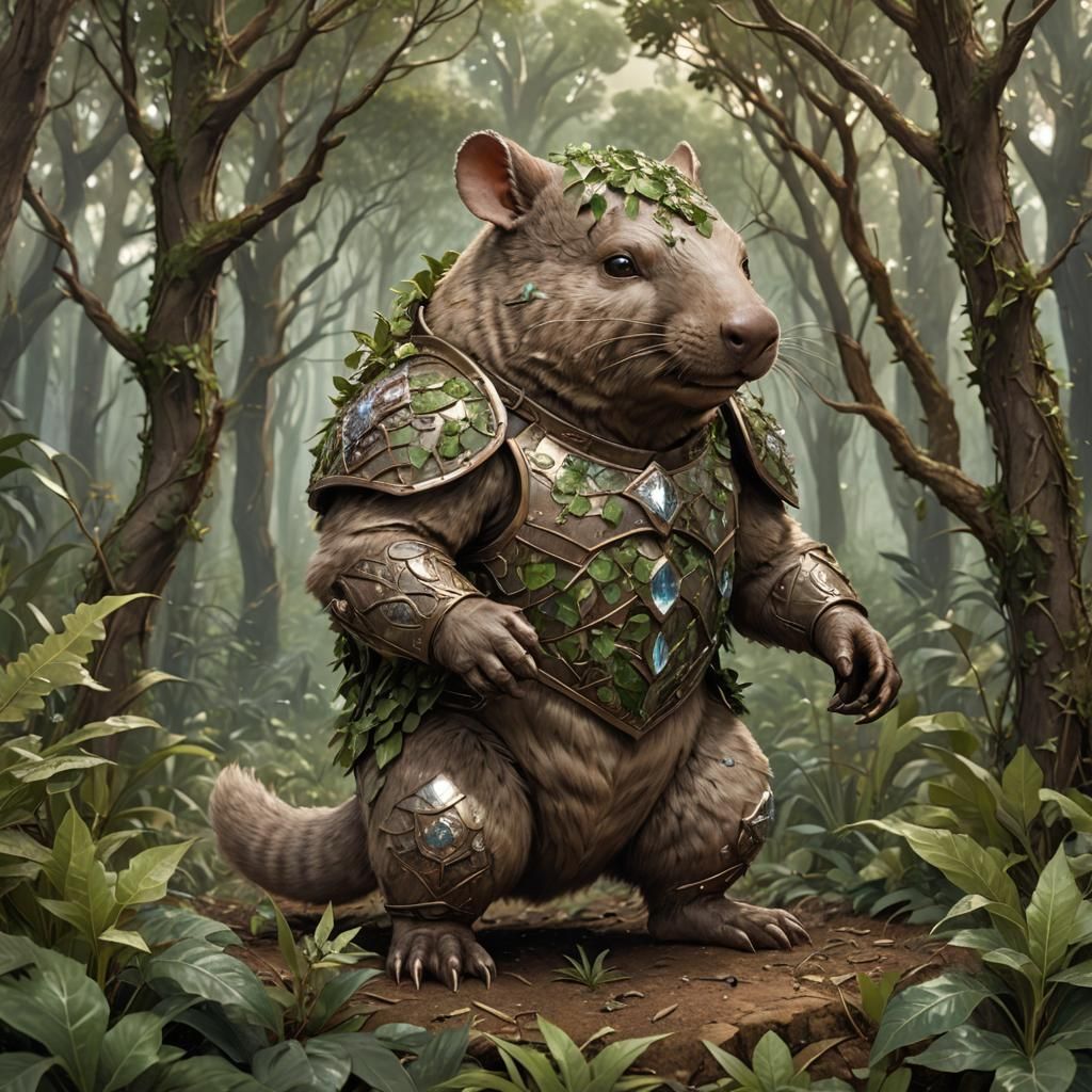 The combat wombat stands tall and formidable - AI Generated Artwork ...