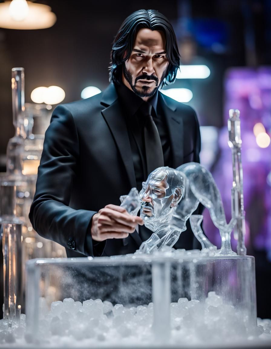 John Wick Makes Ice Sculptures - AI Generated Artwork - NightCafe Creator