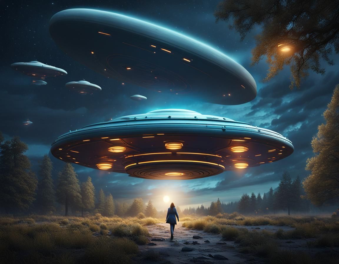 UFO encounter - AI Generated Artwork - NightCafe Creator