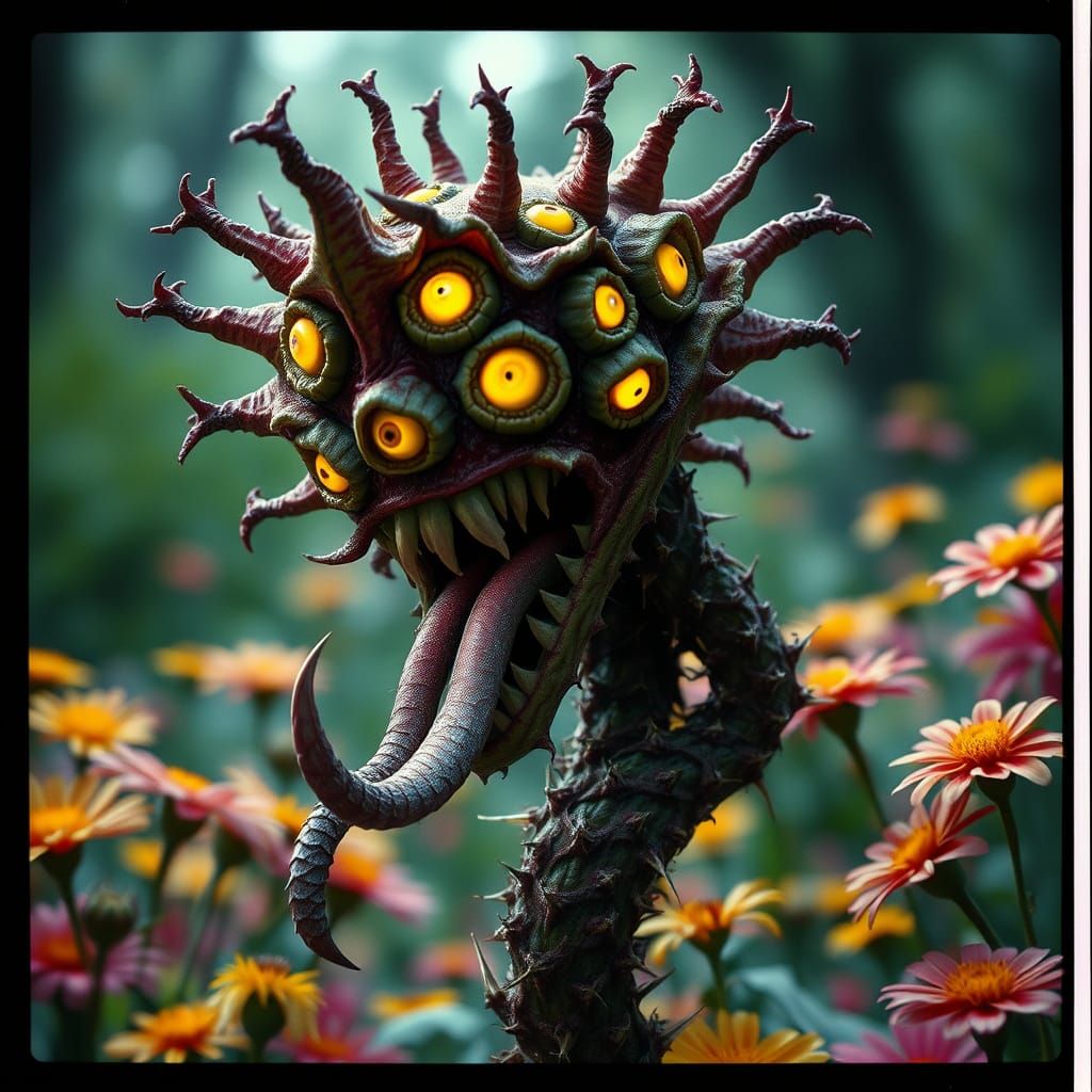 Ethereal Horror Flower Blooms in a Dark Whimsical ... - AI Art