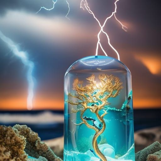Preserved Fossilized Lightning - AI Generated Artwork - NightCafe Creator