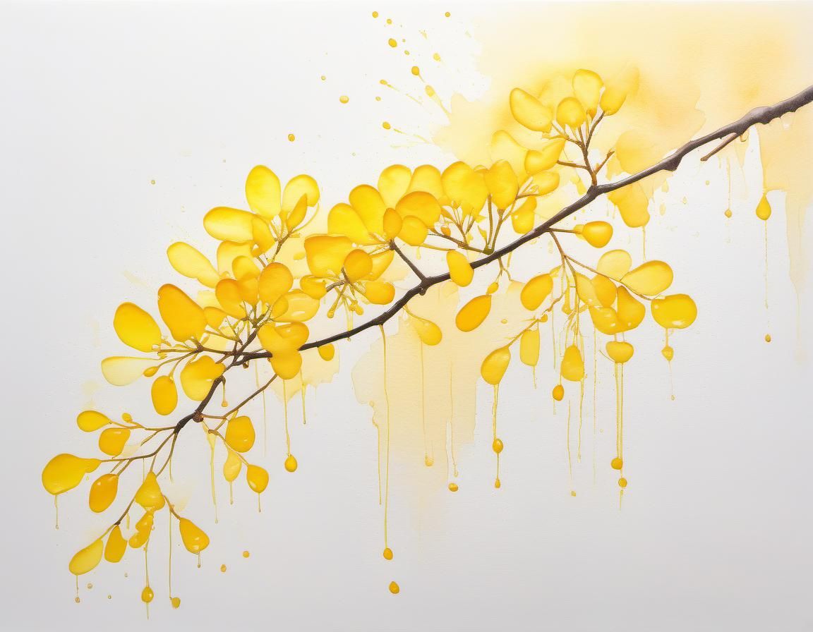 Watercolor of Yellow Golden Shower Tree - AI Generated Artwork - NightCafe Creator