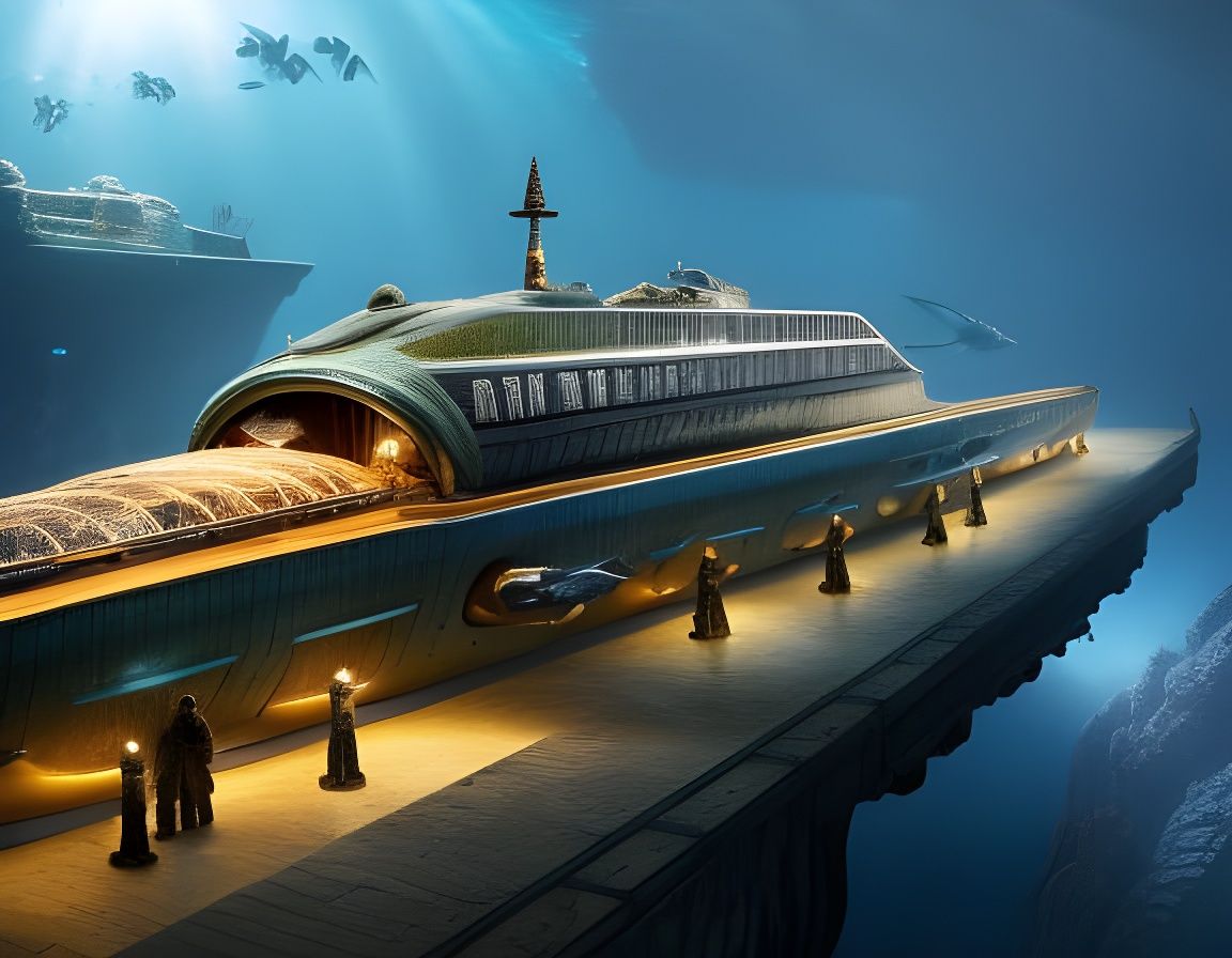 Secret Submarine Dock - AI Generated Artwork - NightCafe Creator