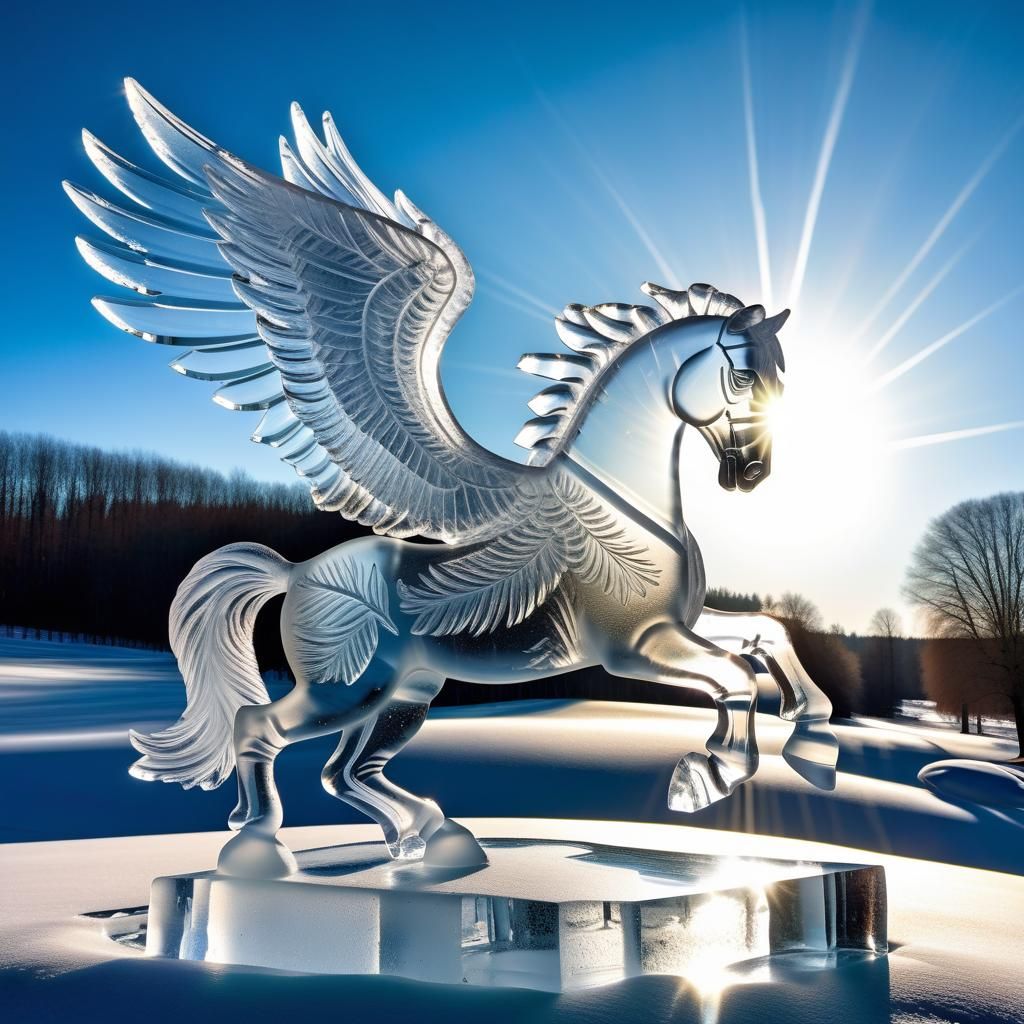 Ice Pegasus - AI Generated Artwork - NightCafe Creator