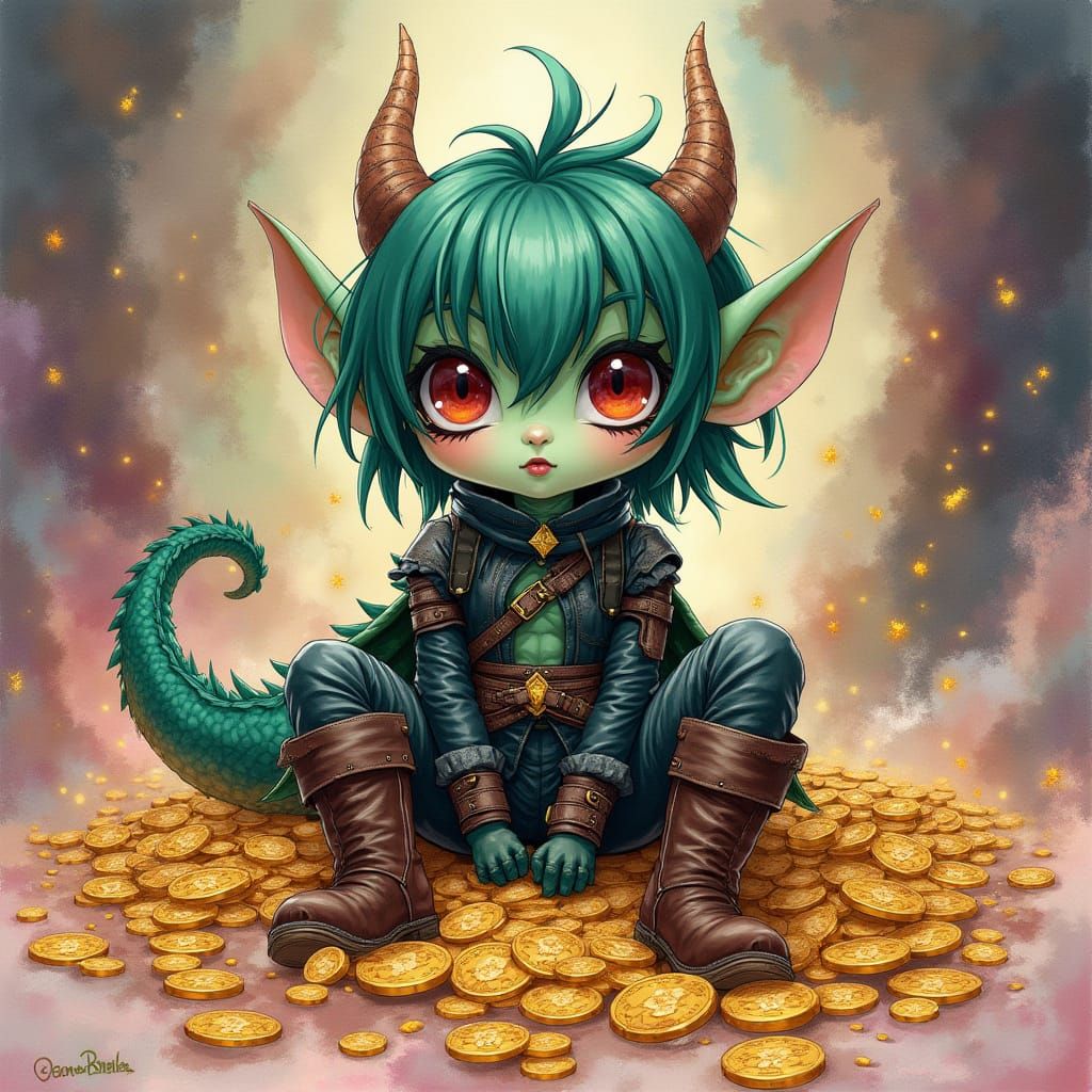 I found some coins😁💚 - Vibrant Goblin Treasure Hunter in a...