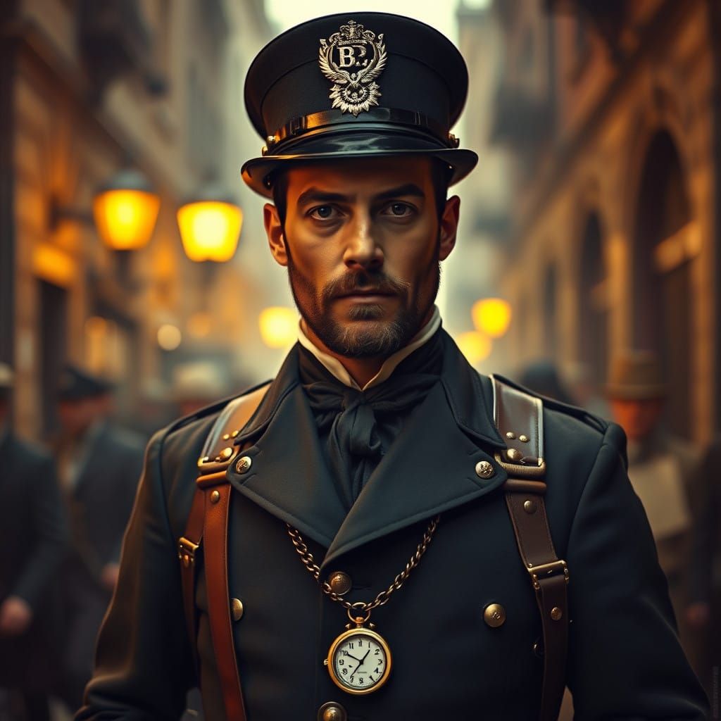 Steampunk Constable William Cutting: A Cinematic M... - AI Art