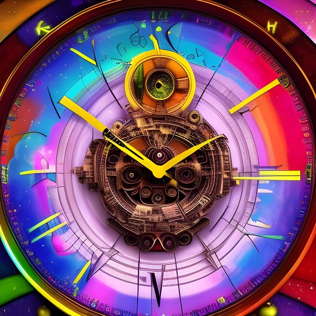 Flashy clock - AI Generated Artwork - NightCafe Creator