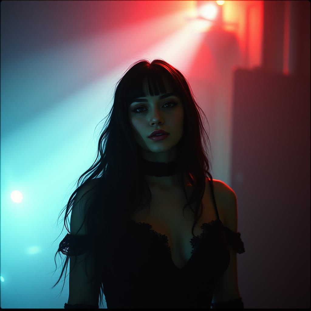 Ethereal Goth Goddess in Cinematic Darkness - AI Art