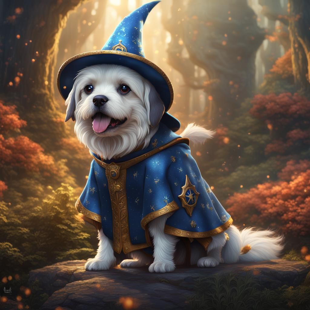 Cute doggy Wizard (2) - AI Generated Artwork - NightCafe Creator
