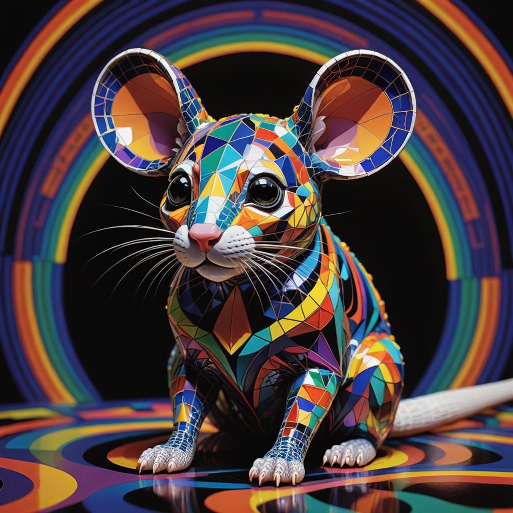 Psychedelic mouse op art triggered - Psychedelic mouse op ar...
