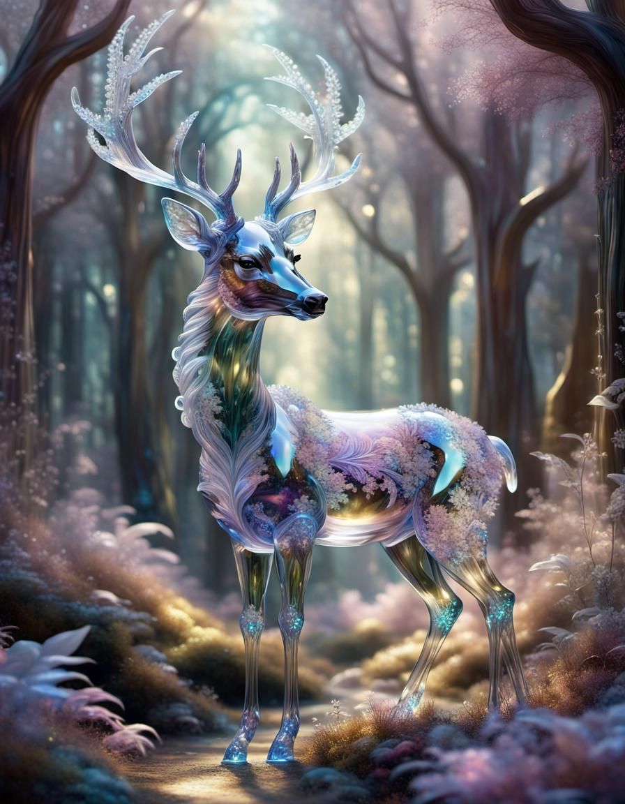 Crystal spring deer - AI Generated Artwork - NightCafe Creator