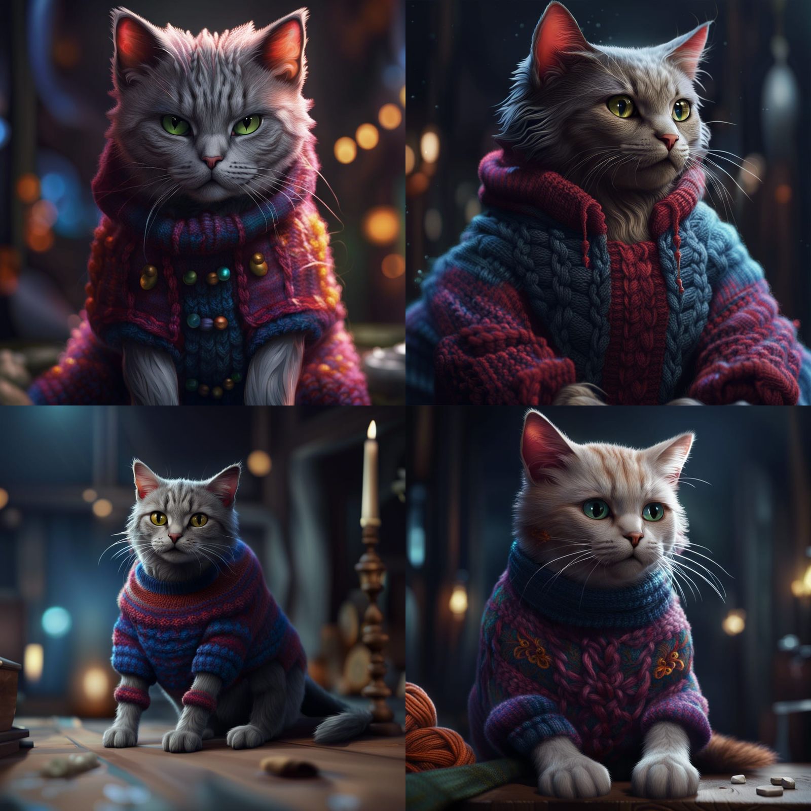 Cat in sweater - AI Generated Artwork - NightCafe Creator