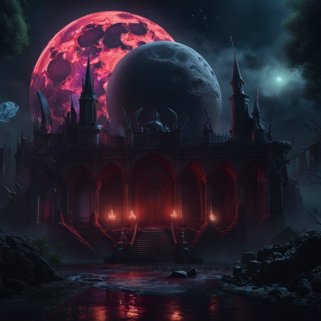 the seance bleeding moon - AI Generated Artwork - NightCafe Creator