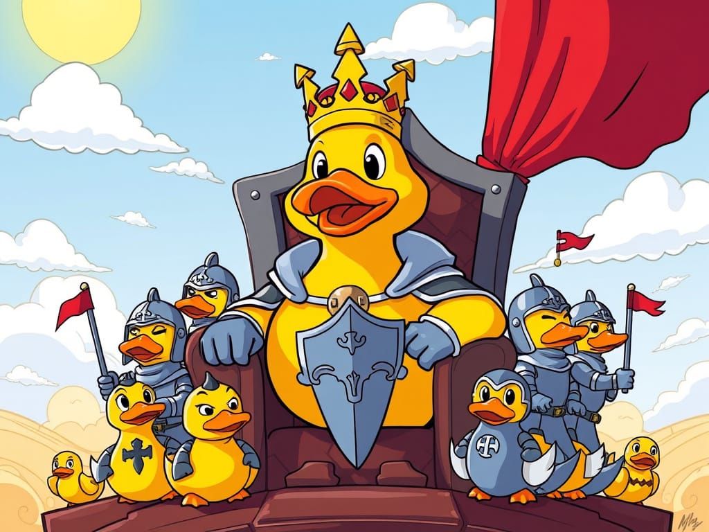 Rubber ducks - Quack King Reigns in Whimsical Comic Style