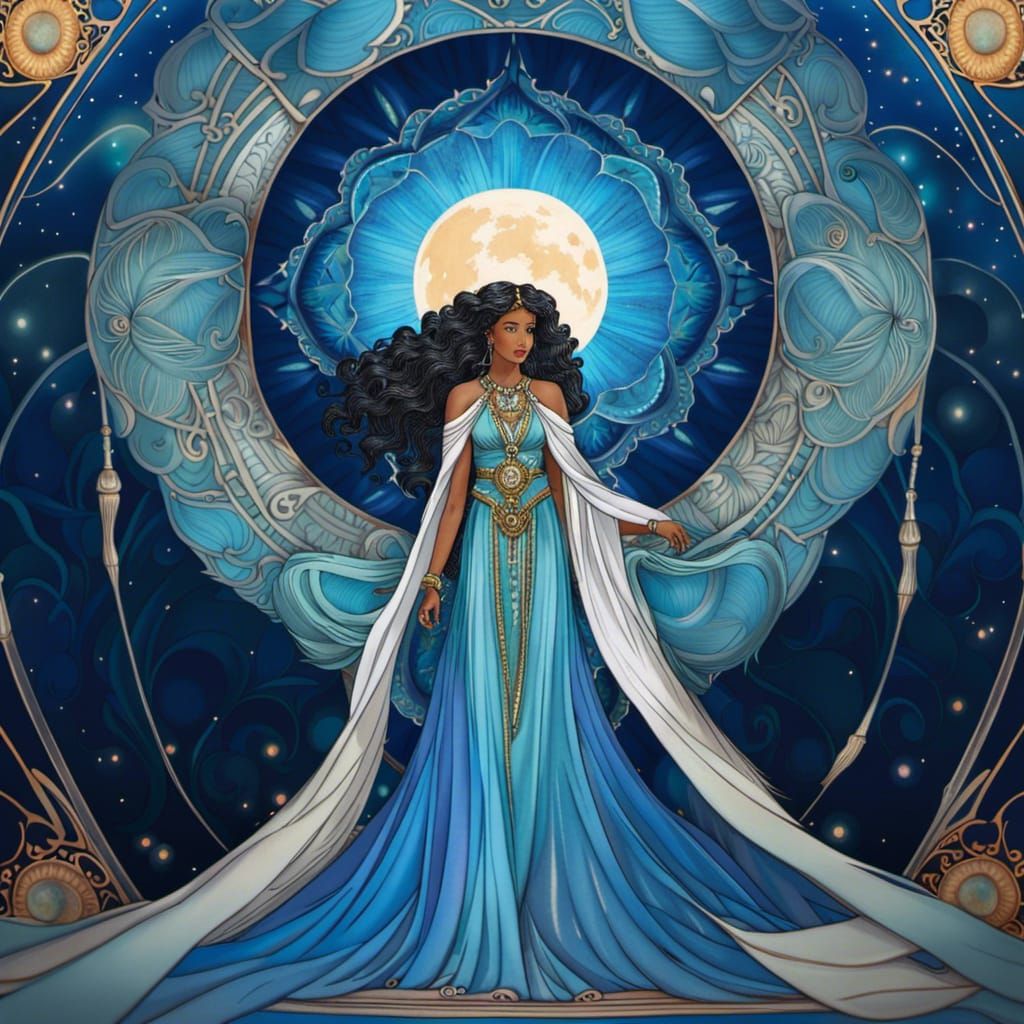 Celestial Moon Goddess - AI Generated Artwork - NightCafe Creator
