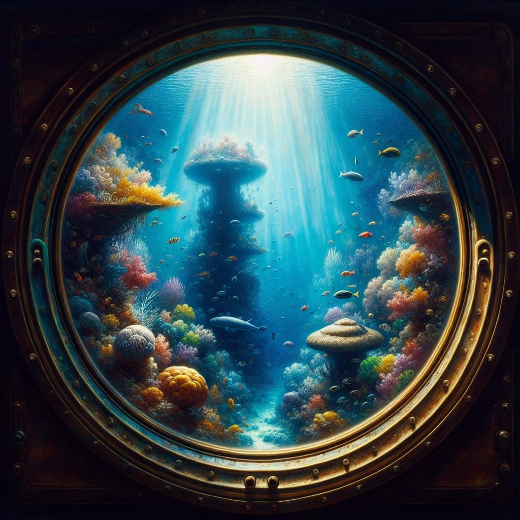 underwater window with unreal view - underwater window with ...