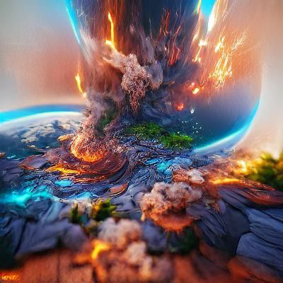 Explosion of earth - AI Generated Artwork - NightCafe Creator
