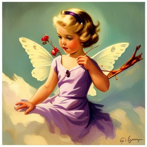 Purple Fairy Artist Study - Gil Elvgren. - AI Generated Artwork ...