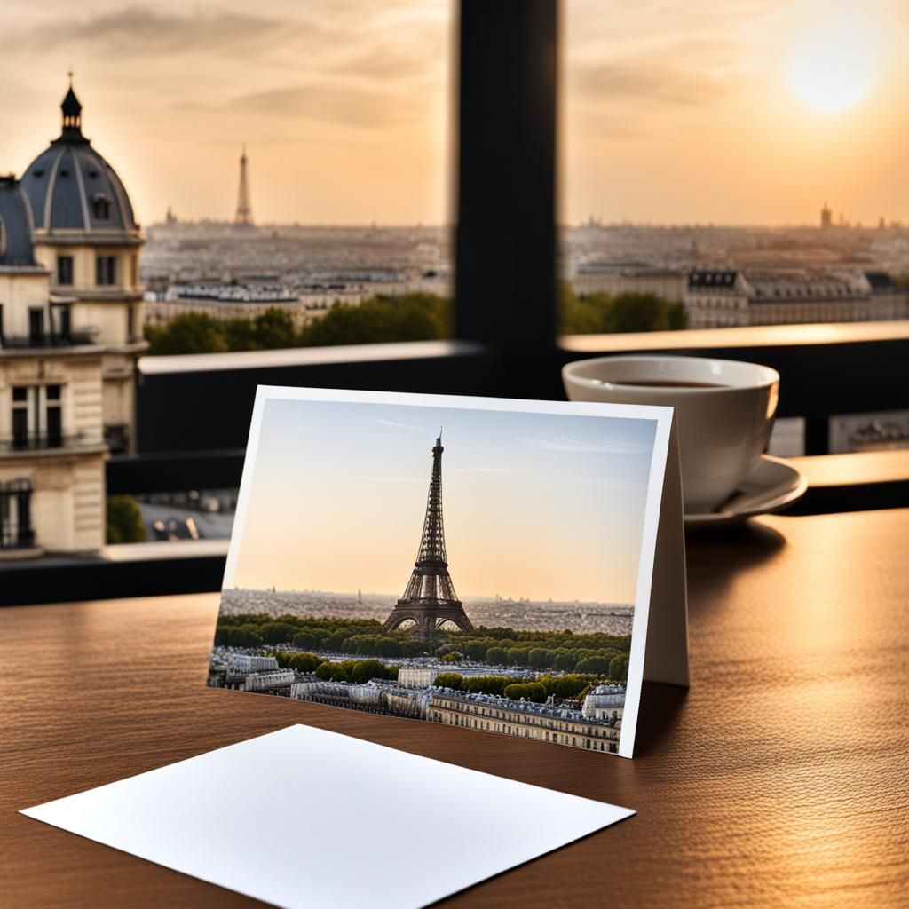 A lovely postcard being worked on before being sent off. - AI Generated ...