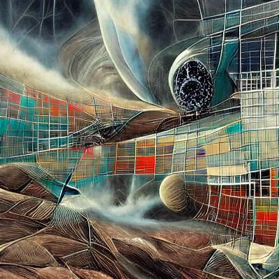 A rift in the fabric of space and time Science fiction art - AI ...