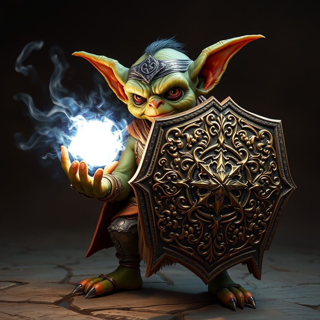The goblin shield - Goblin Wields Unbreakable Magical Shiel...