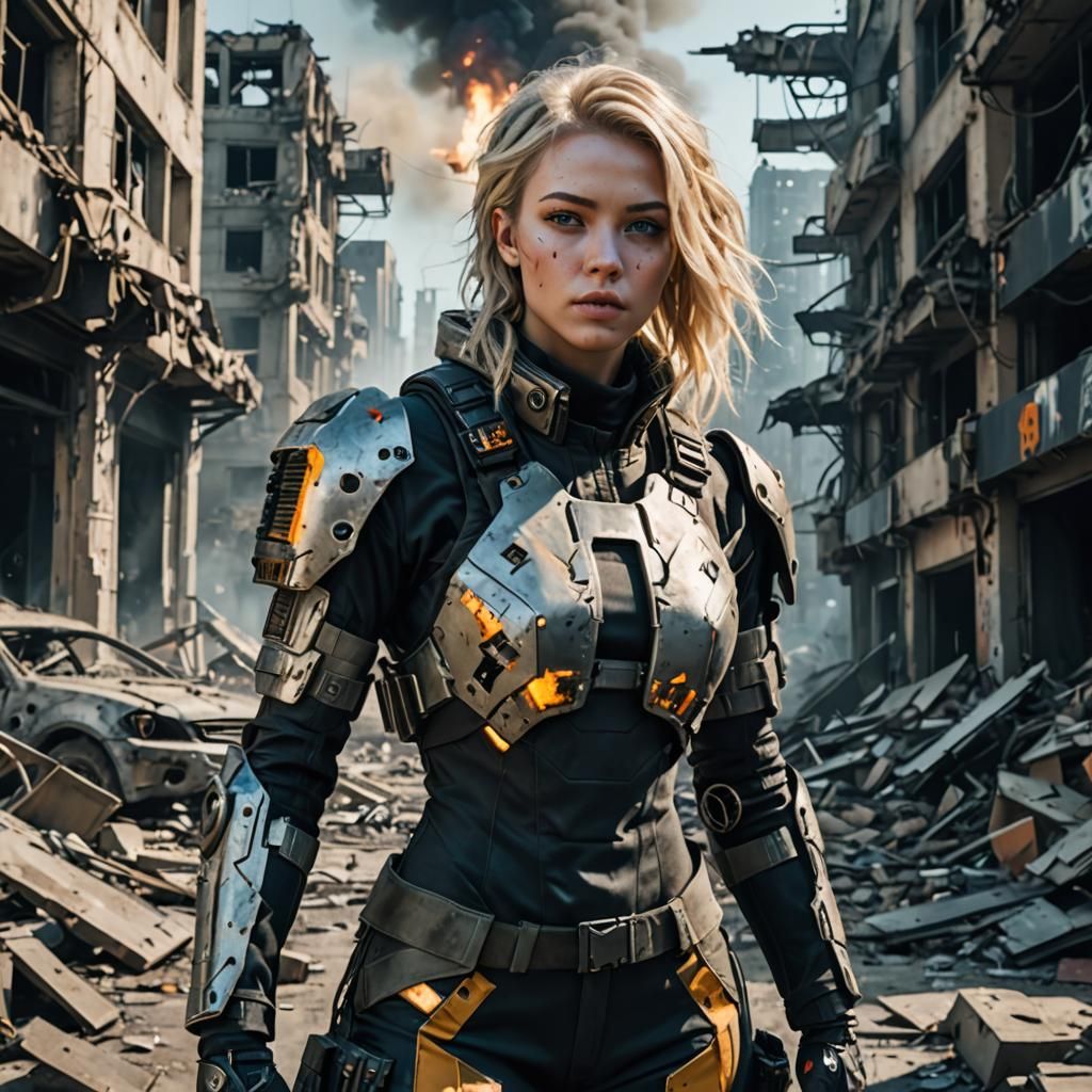 Beautiful blonde soldier - AI Generated Artwork - NightCafe Creator