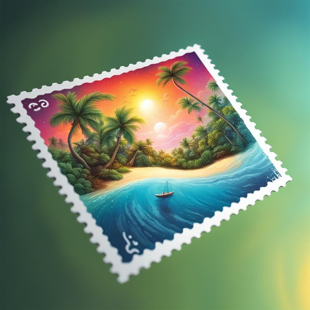 Topical Tropical Postcard - AI Generated Artwork - NightCafe Creator